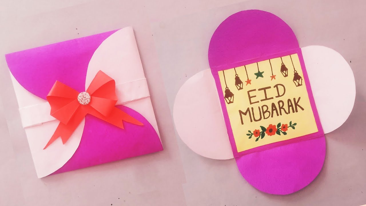 DIY Eid Mubarak Card | Gift Paper Eid Mubarak Card | SKY ART CRAFT ...
