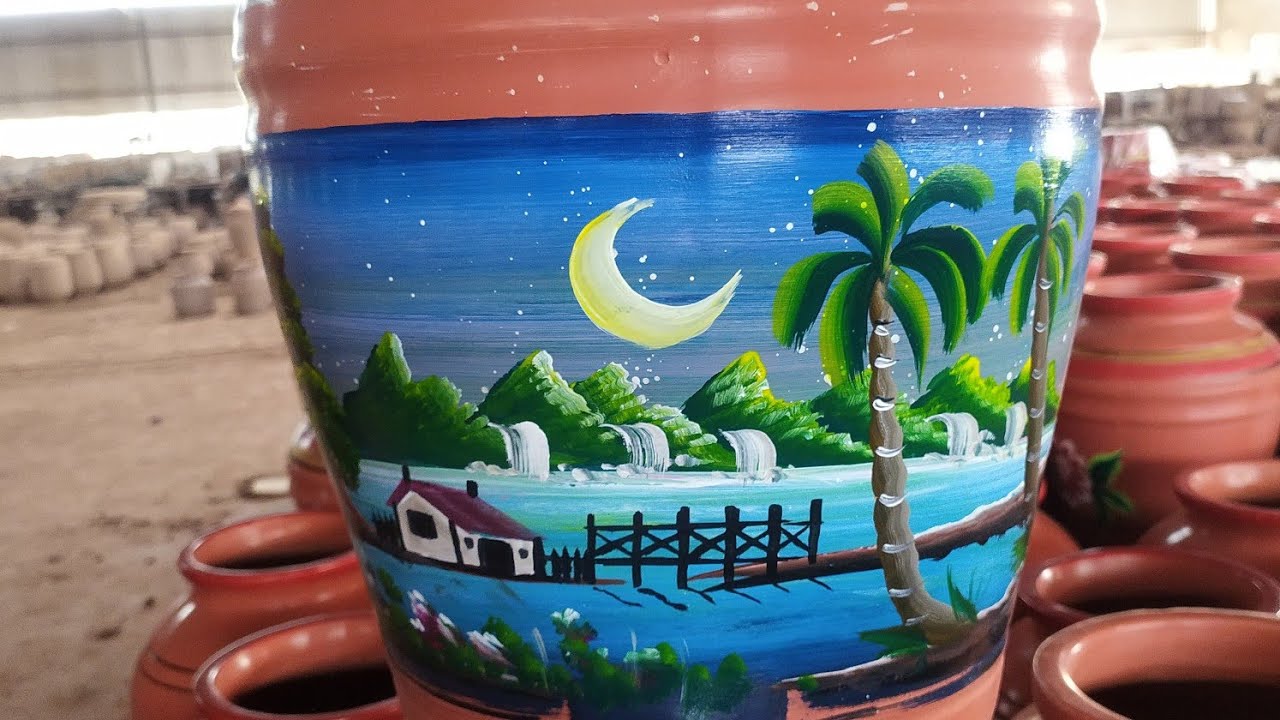 How to paint in matla #pottery #Pot #painting #Art #acrylic # ...