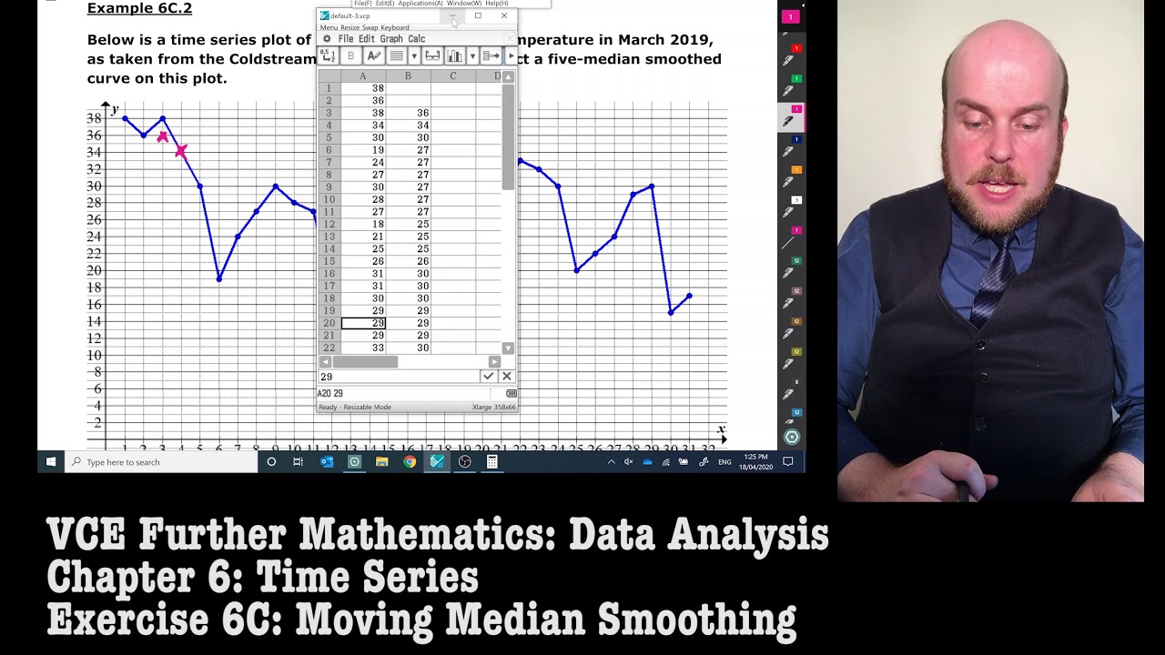 Further Maths: Time Series - Median Smoothing (Exercise 6C) - YouTube