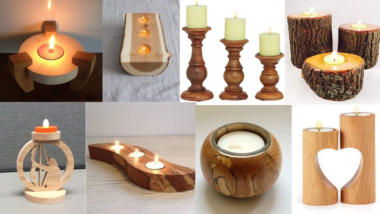 Wooden candle holders design for Beginners/ Handcrafted wooden candle ...