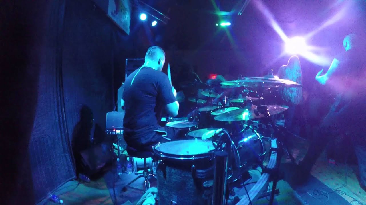 Flo Cryptopsy drummer playing Halothane GLow sanford Florida 5/21/15 ...
