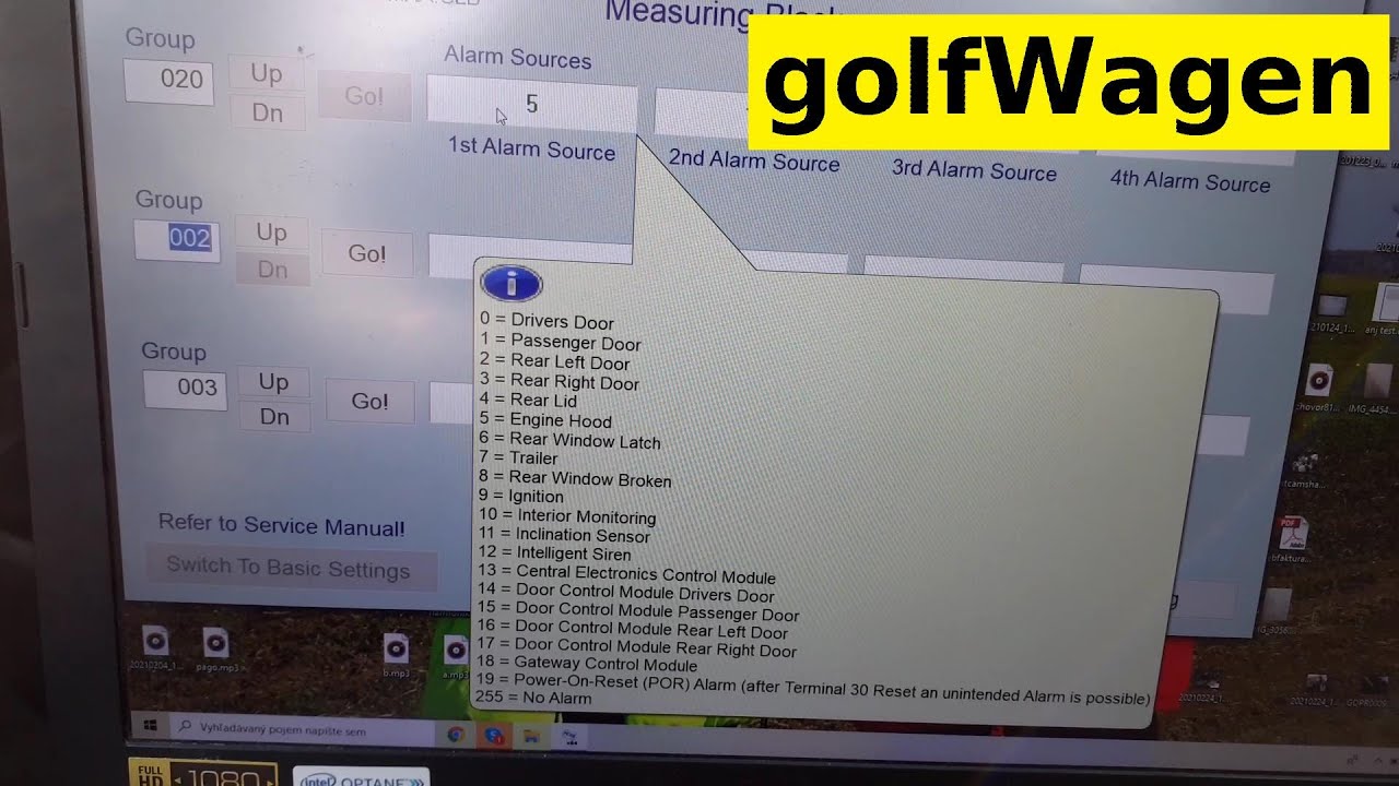 VW Golf 5 oem alarm memory - YouTube