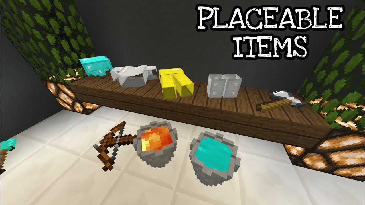 Minecraft Bedrock - Placeable Items (Addon) - YouTube