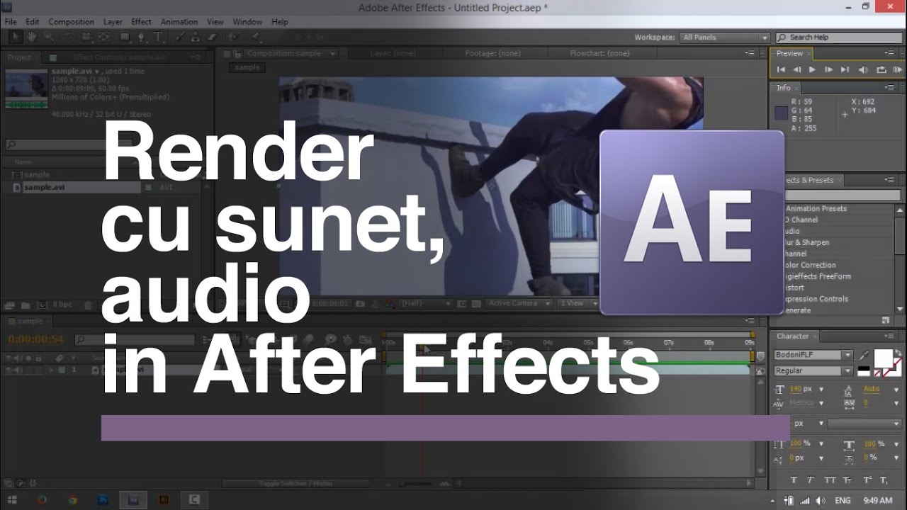 Tutorial: Render cu sunet/audio in After Effects - YouTube