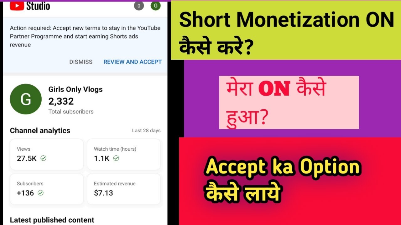 YT Short Monetization On कैसे करे? Yt short ads New Update || short video monetize || girls only ...