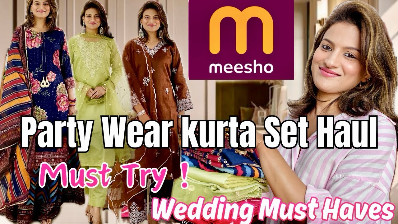 Meesho Party Wear Kurta Set Haul l Meesho Wedding Wear Outfit l ...