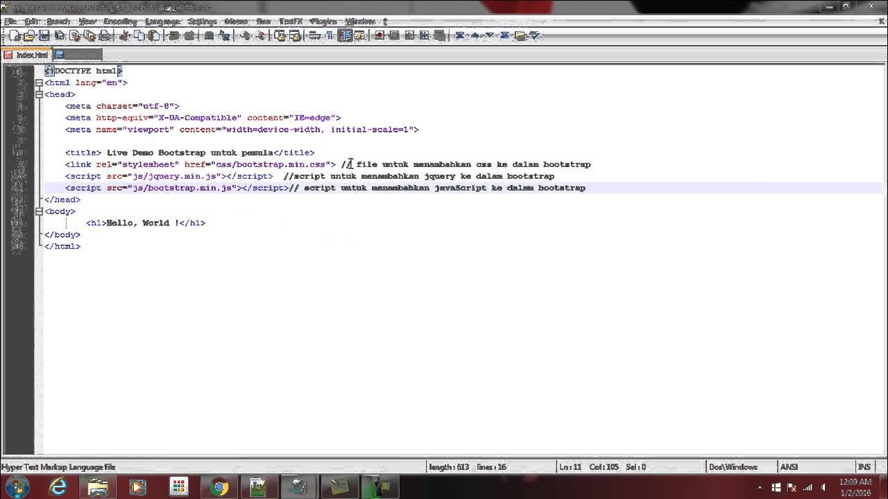 Tutorial Bootstrap Bagian 3 : Menambahkan CSS, jQuery, dan JavaScript ...