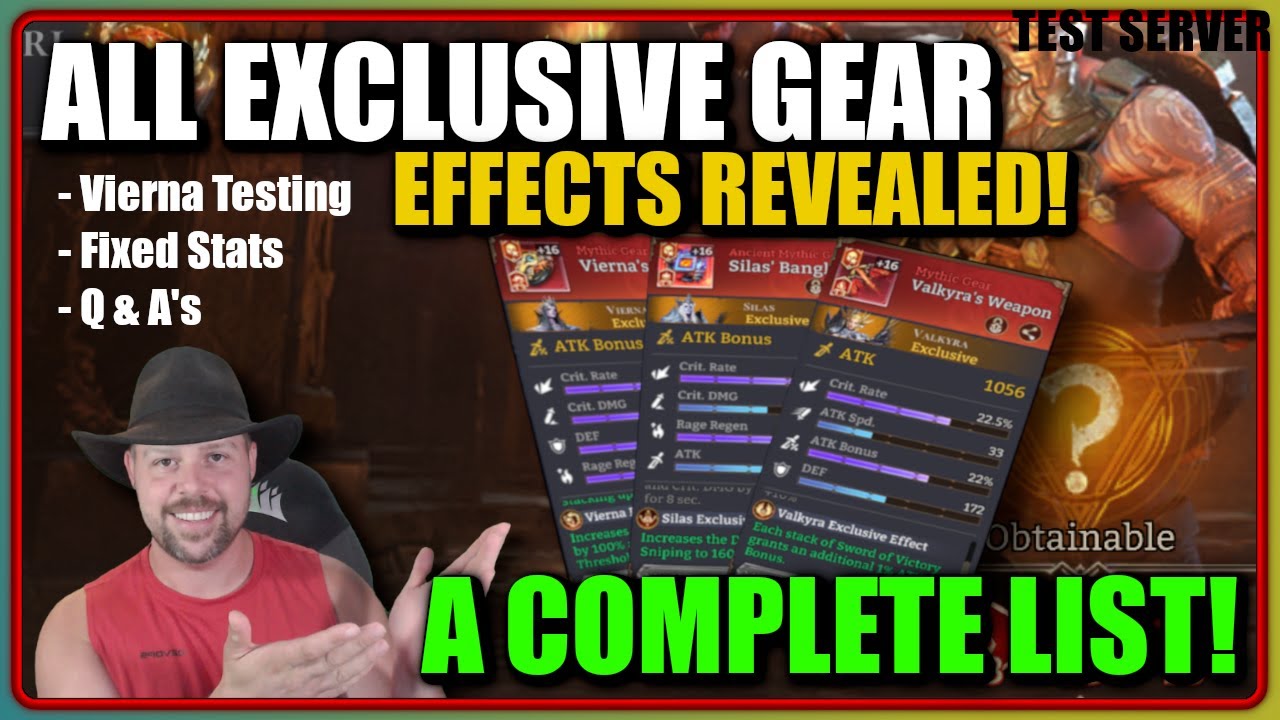 Complete List of All Exclusive Gear/Effects | Watcher Of Realms - TEST ...