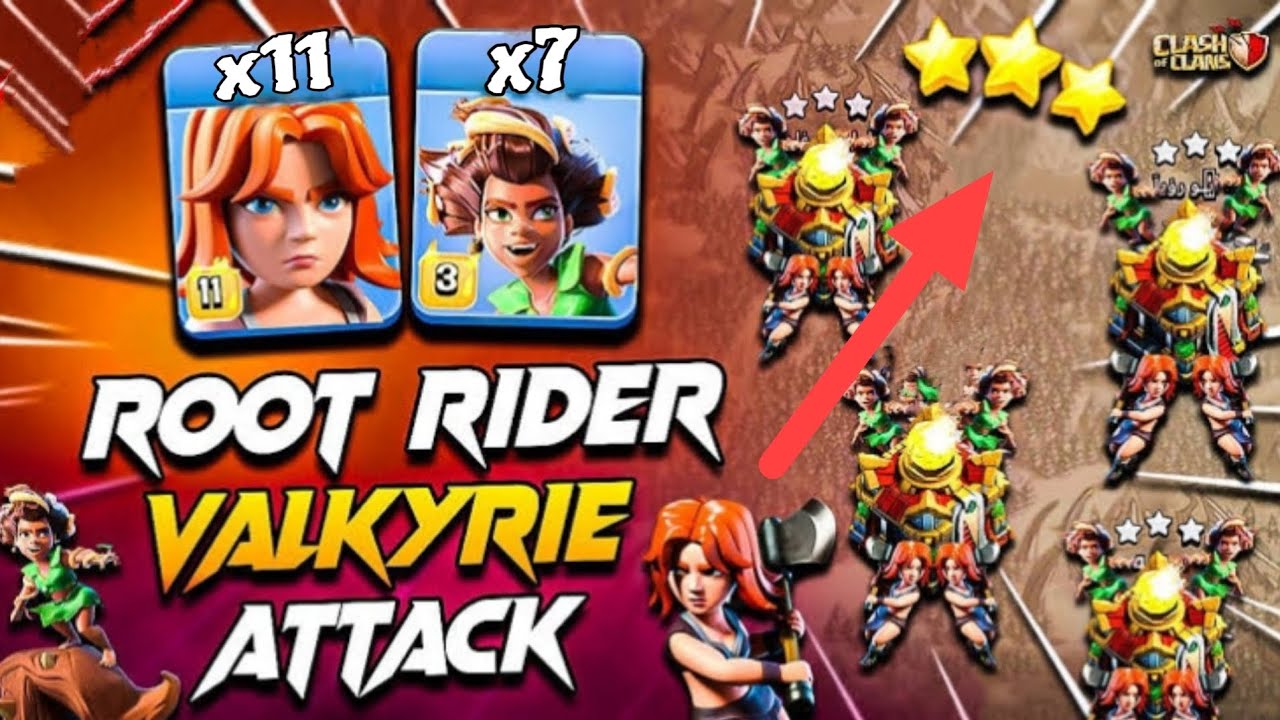 Root Rider Valks are smashing bases 😱 | Root Rider Valkyrie Spam ...