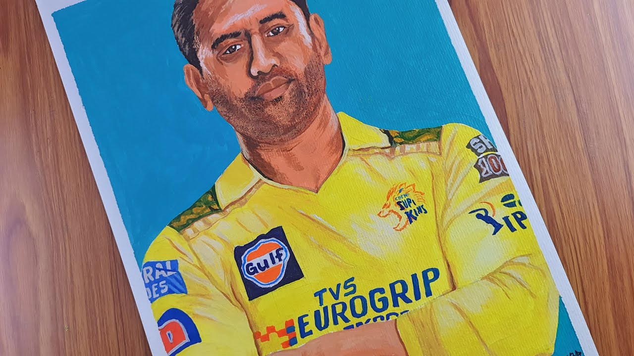 MS Dhoni Easy Painting | Acrylic Painting for Beginners |#dhoni |# ...