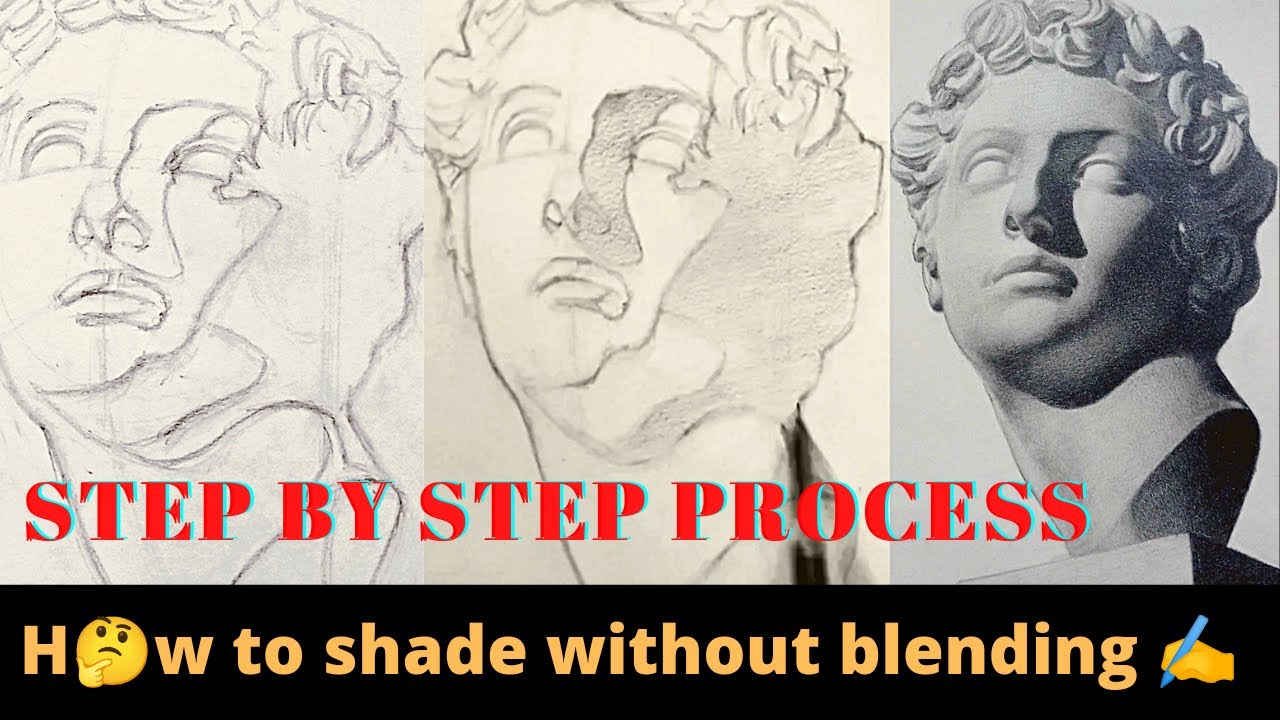 H🤔w To Shade Without Blending || Michelangelo's Sculpture "Devid ...