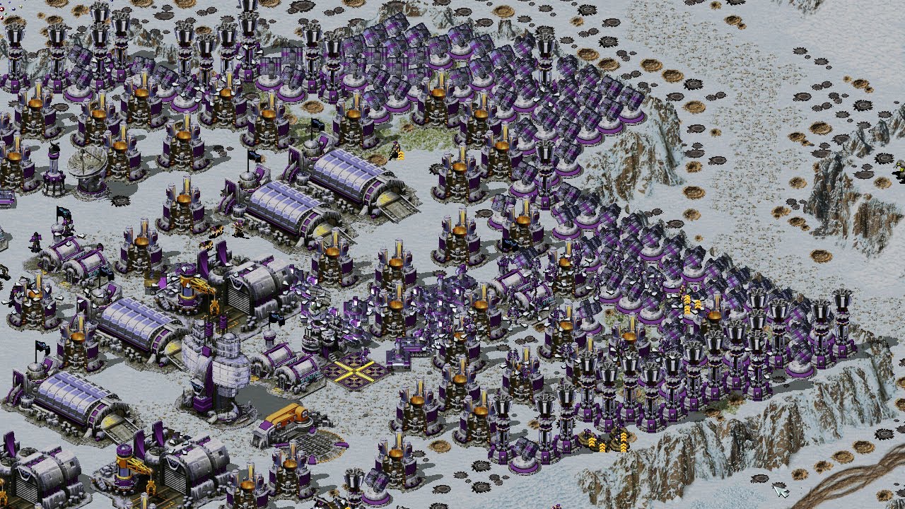 Red Alert 2 | Extra hard AI | 7 vs 1 | frozen sun Map | Great Britain ...