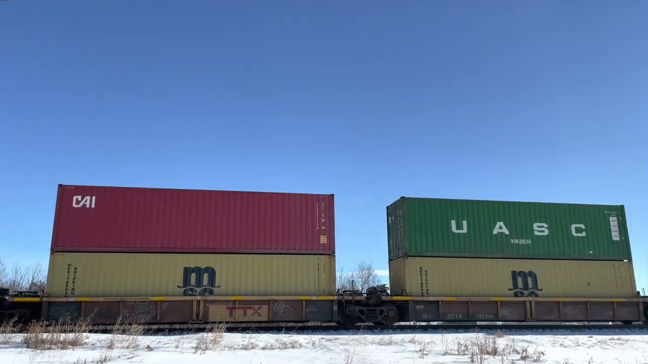 CN North Intermodal Stack Cars Transportation #train #railway #video #subscribe - YouTube