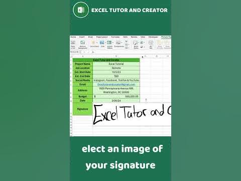 Adding Signature in Excel - YouTube
