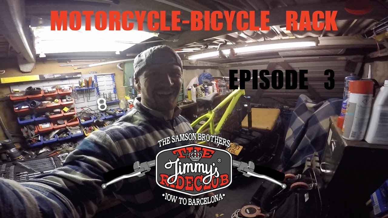Motorcycle Bicycle rack build // Barcelona Happy Ride - Episode 3 - YouTube