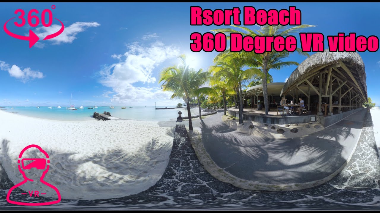 【VR】Resort Beach 360-degree Camera Video and Sound of waves - YouTube