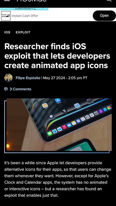 Researcher finds iOS exploit that lets developers create animated app icons - YouTube