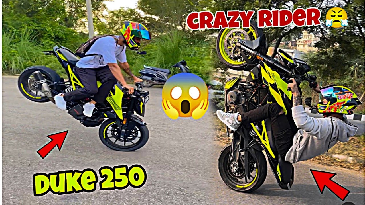 crazy rider on duke 250 😤|modified duke 250💞 Training back workout ...
