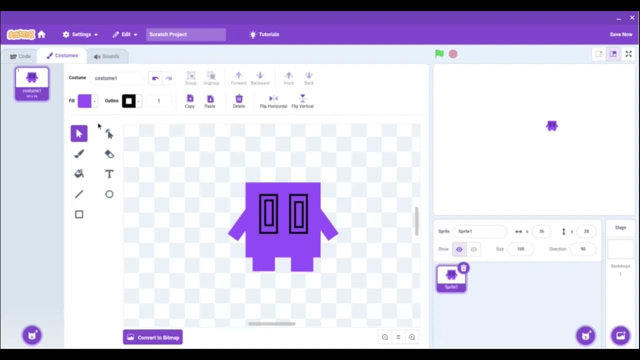 How to make a sprite in scratch and make it move. - YouTube
