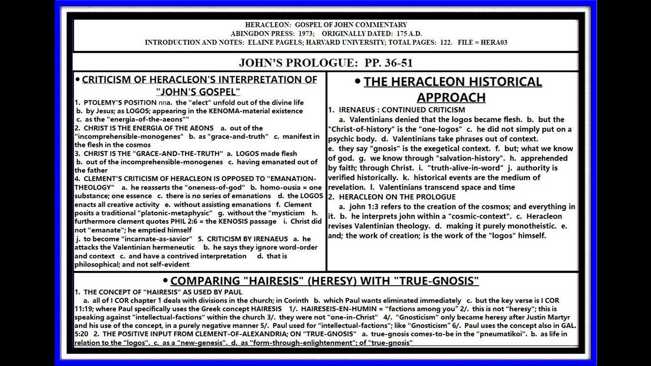 HERACLEON: GOSPEL OF JOHN; PP. 36-51; LESSON #03 - YouTube