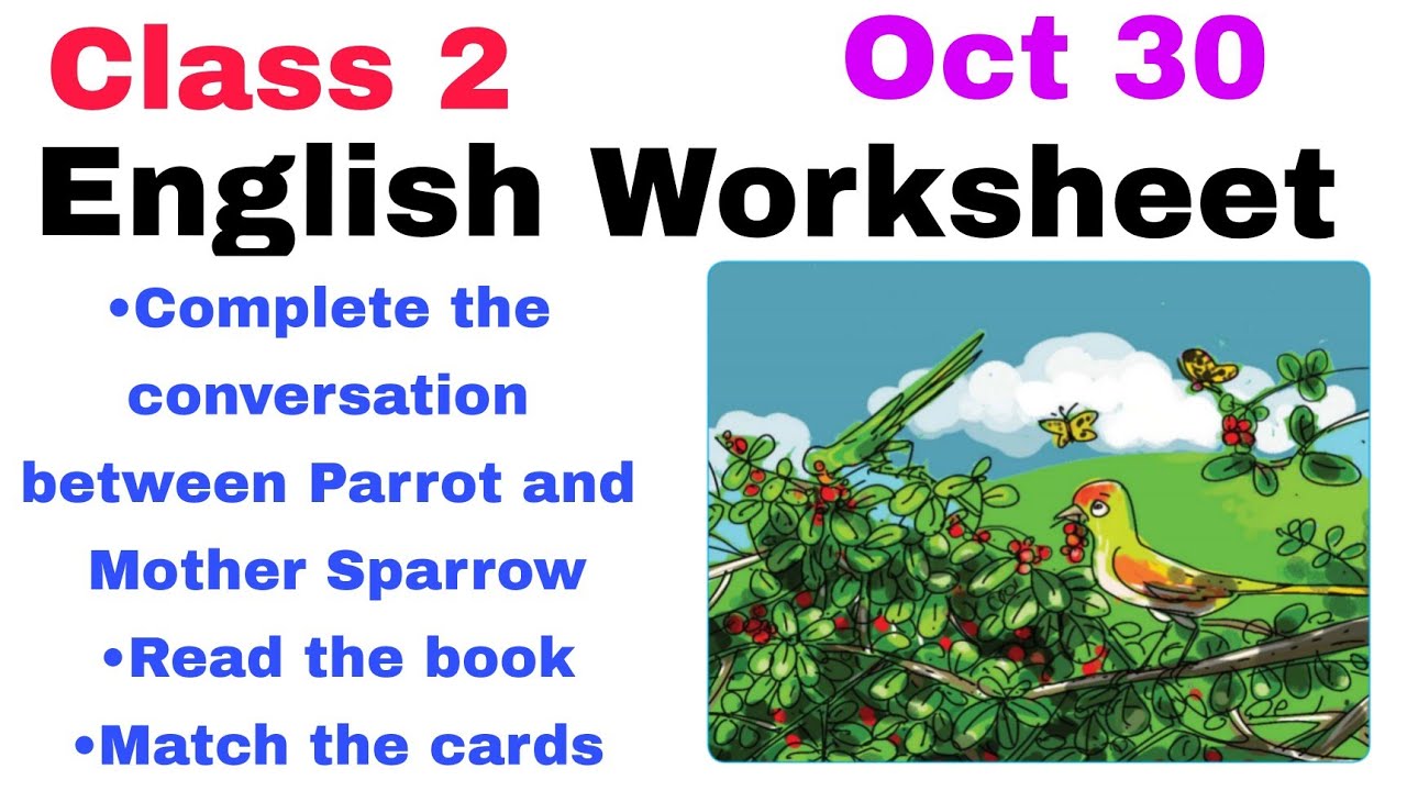 Class 2 English Worksheet Oct 30/2 nd std english worksheet 30/10/21 ...