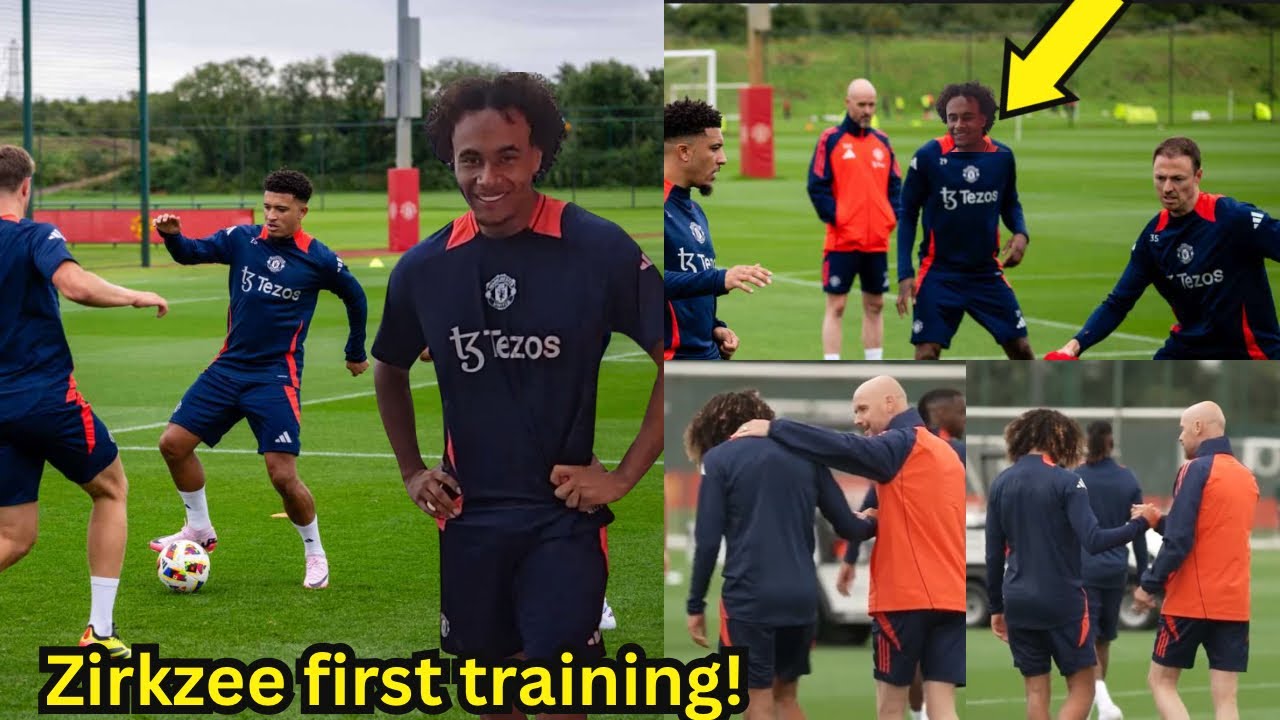 Zirkzee First Manchester United Training 🤯, see how Zirkzee shocks Ten ...