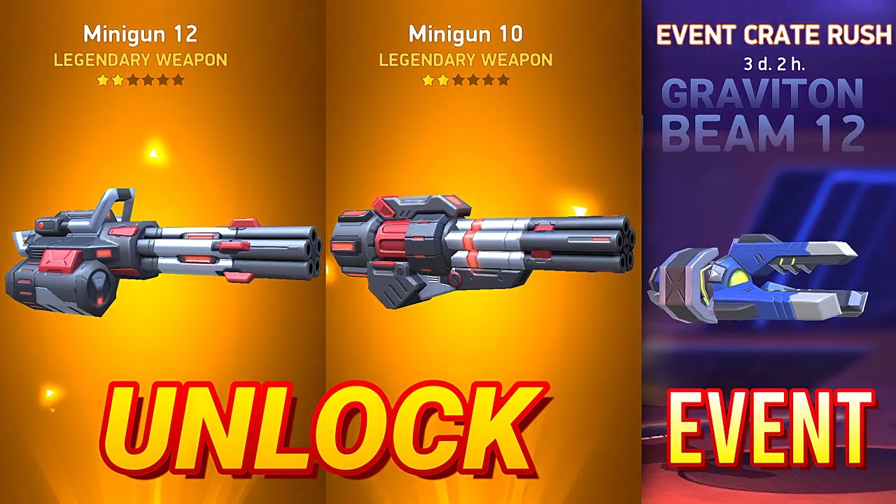 Minigun 12 & 10 Unlock - Graviton Beam 12 Event - Mech Arena - YouTube