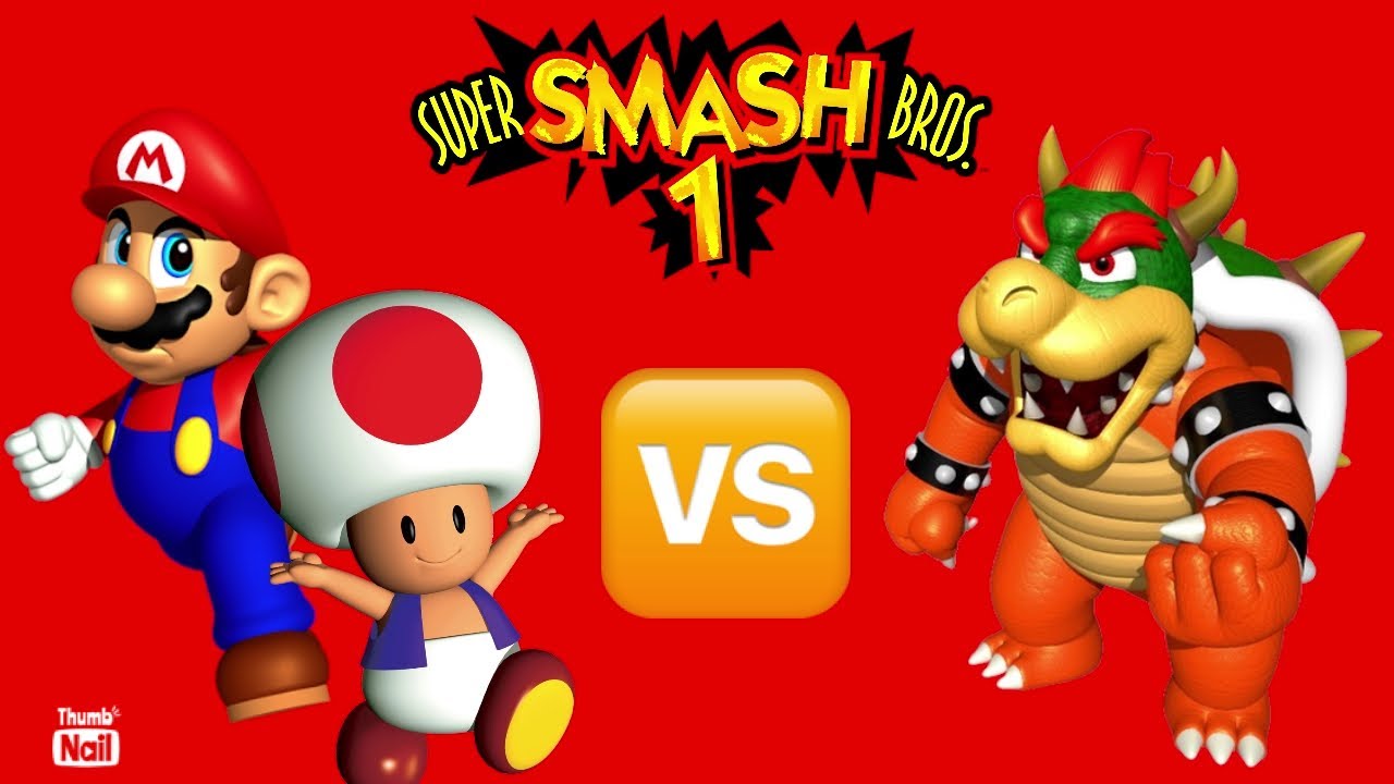 Super Smash Bros 1 Wave 2 - Mario & Toad vs Bowser - YouTube