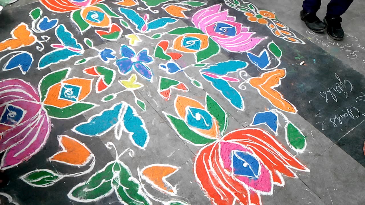 Rangoli competition@Childrens day celebration##GGHS Kachiguda##SRI SAI ...