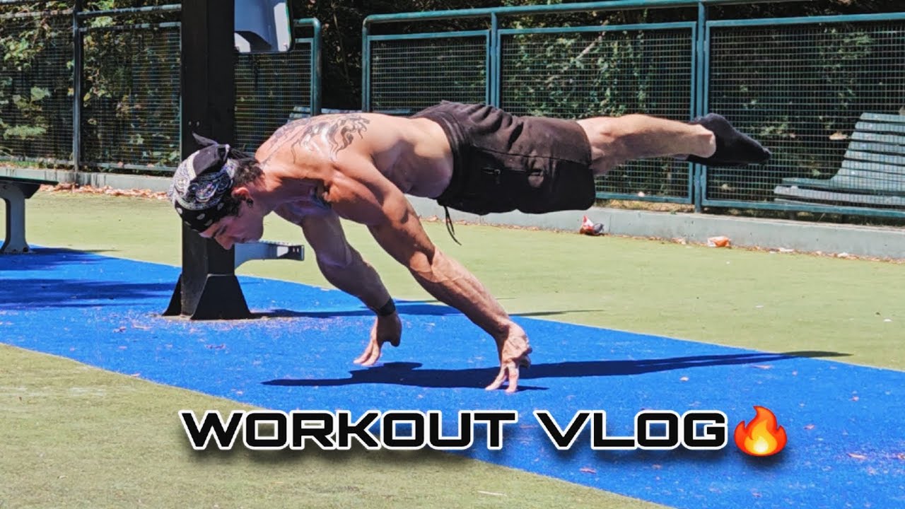 WORKOUT Vlog (push session at the park) - YouTube