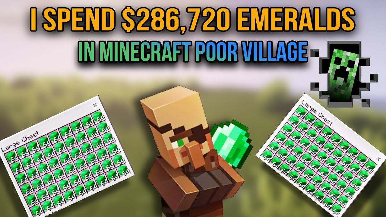 Minecraft Challenge: i spend 286,720 Emeralds in Poor Village 🤑 - YouTube