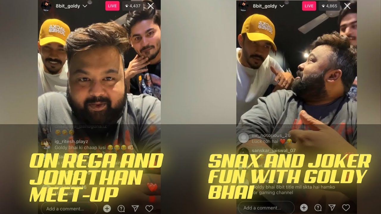 Goldy Bhai On Jonathan and Rega Meet-up ️ Snax & Joker Fun with Goldy ...