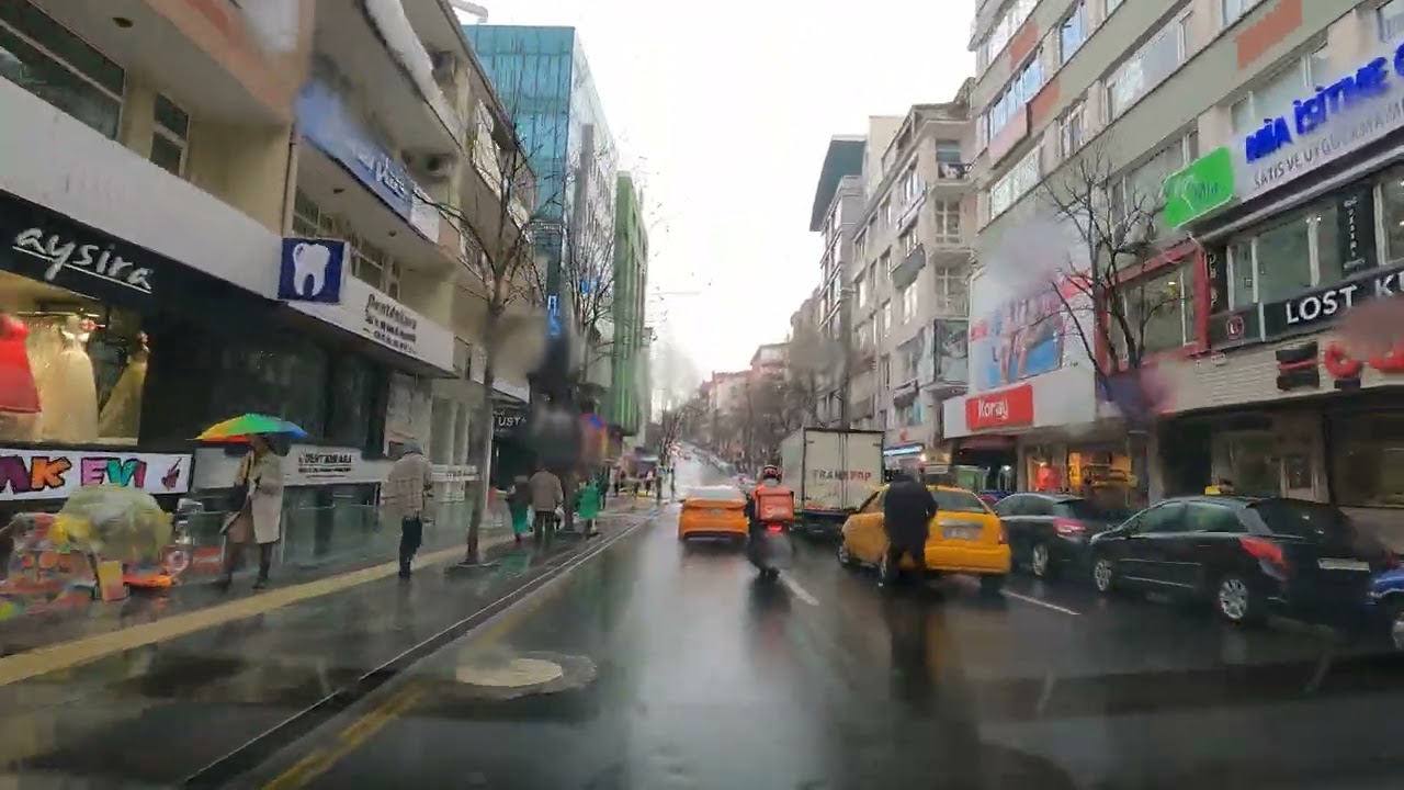 Ankara, Yağmur Yağarken Tunalı Hilmi Caddesinde Sürüş - Drive in Tunali ...