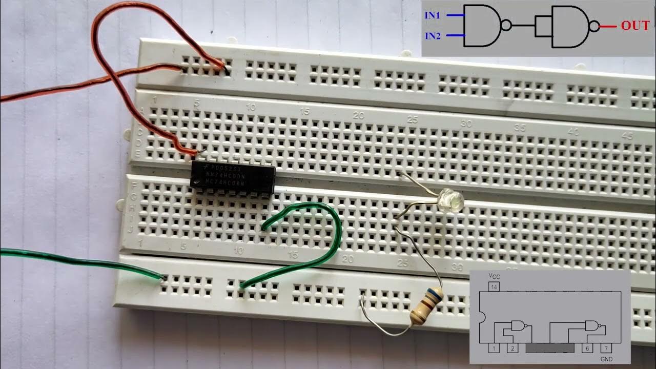 AND Gate By using NAND Gate Practical on Bread Board Digital ...