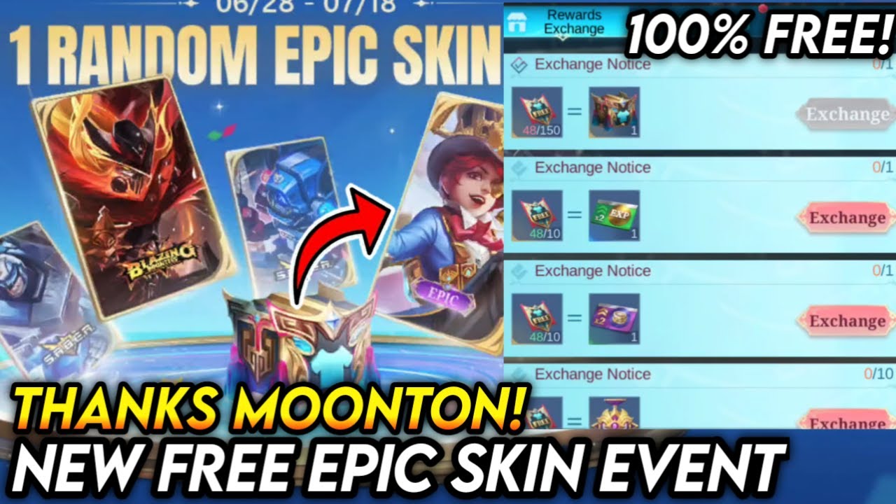 NEW EVENT!! FREE EPIC SKIN FROM MOONTON - MLBB - YouTube