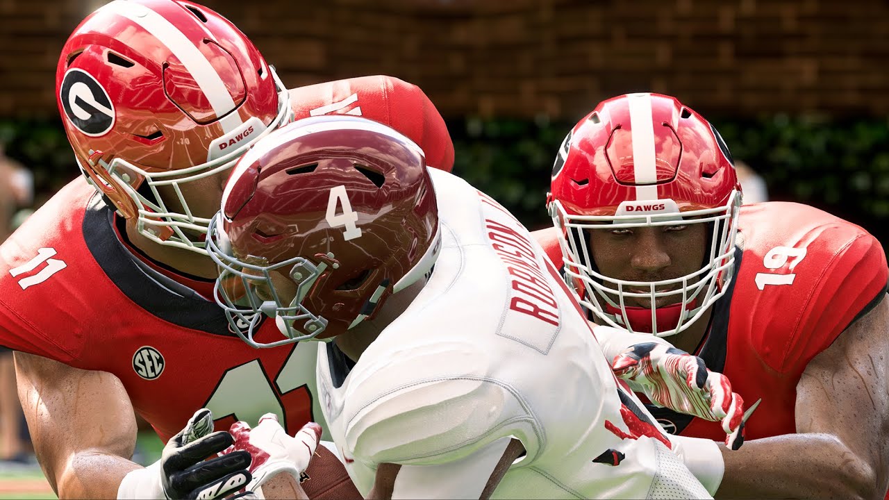 Alabama vs Georgia Simulation Game College Football - YouTube