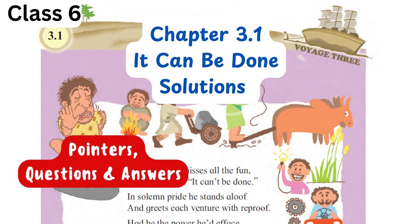 It Can Be Done | Chapter 3.1 | English class 6 | Solutions ...