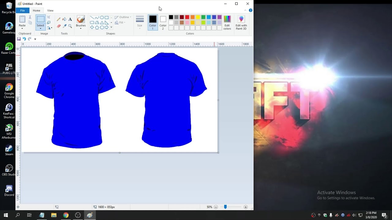 cara membuat desain baju di paint - YouTube