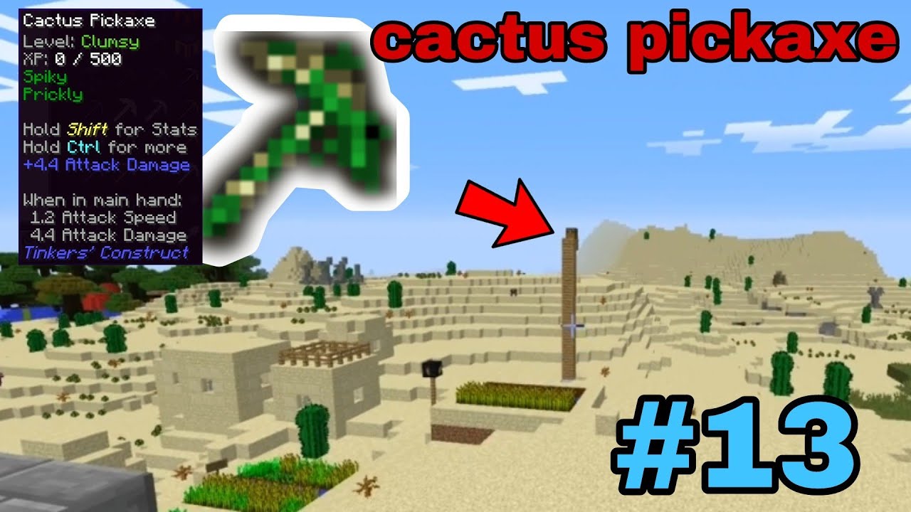 cactus pickaxe in Minecraft | New pickaxe | Minecraft gameplay | #13 ...