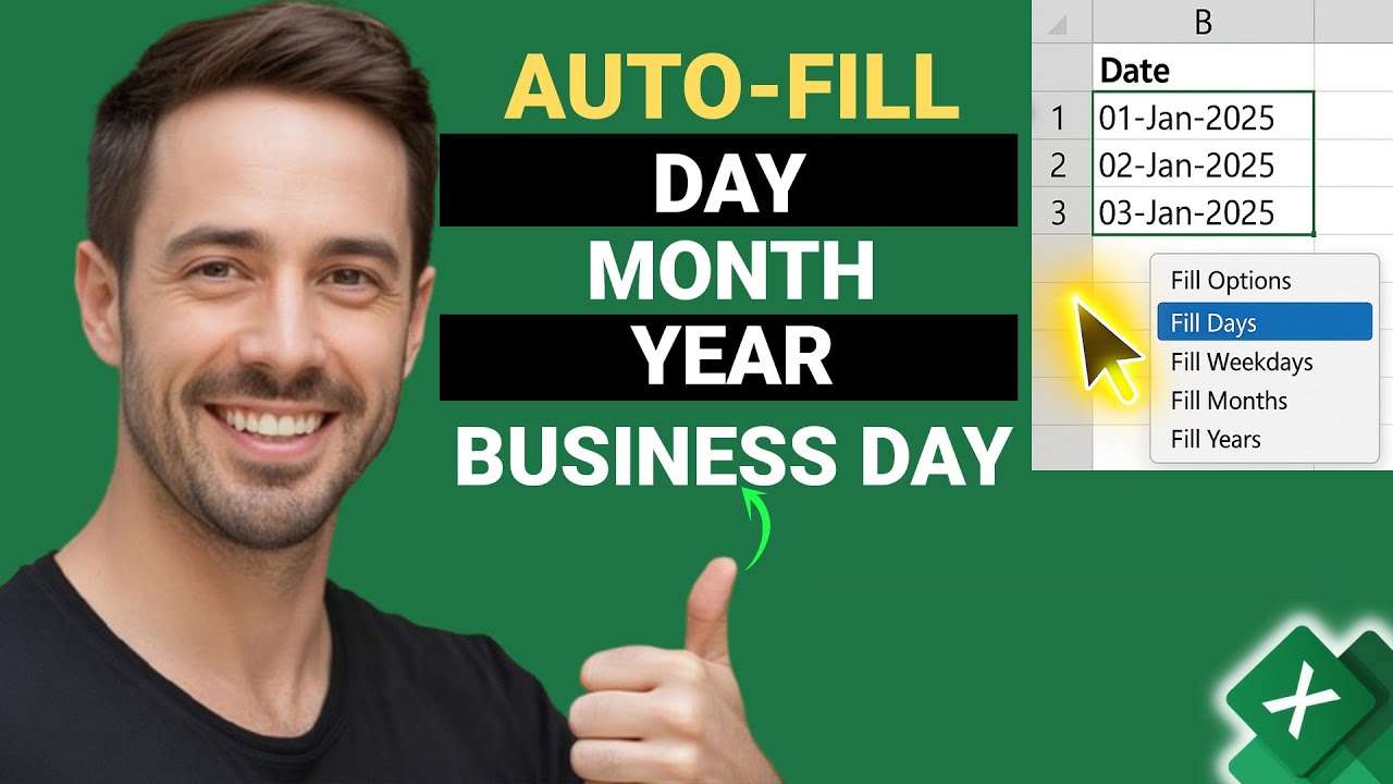 How to Auto-Fill Days, Months, and Business Calendars in Seconds - YouTube