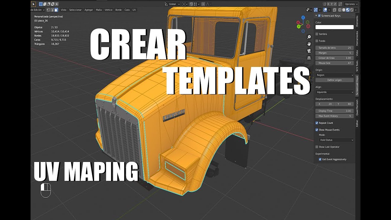 ATS TUTORIAL #5 |CREAR TEMPLATES A UN CAMION (UVMAPING) |BLERNDER 2.93 ...