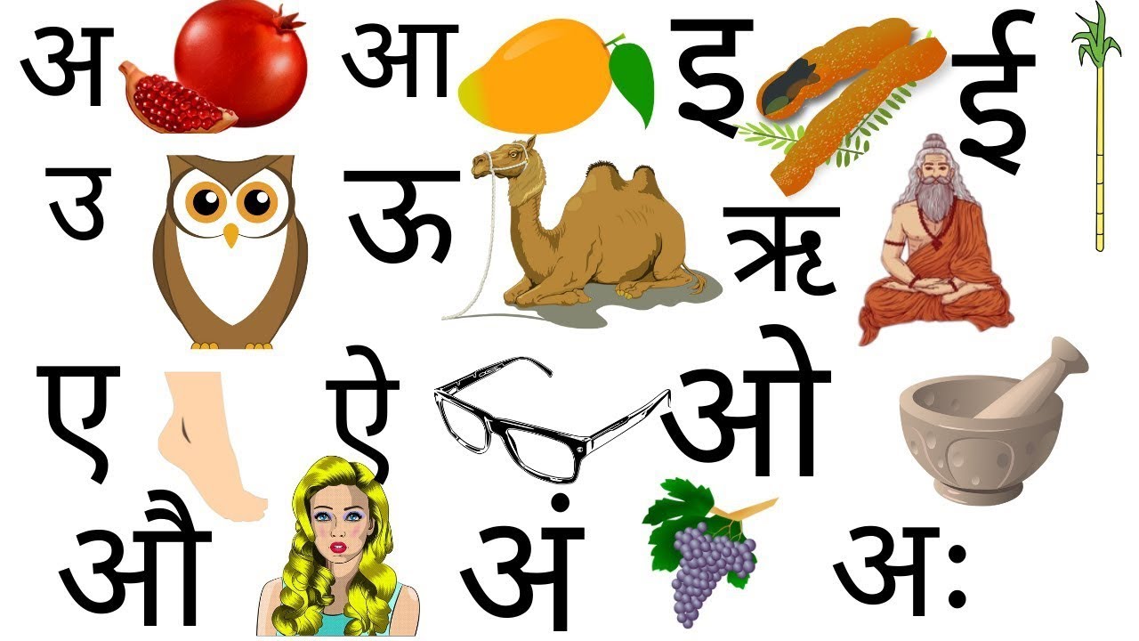 अ आ इ ई उ ऊ ऋ ए ऐ ओ औ अं। हिंदी वर्णमाला। हिंदी स्वर व्यंजन। hindi swar ...