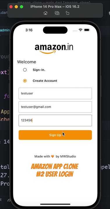 Build Fullstack Amazon with Flutter-Golang - User login - YouTube