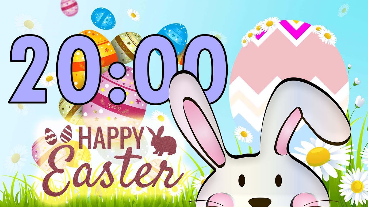 20 Minute 🐰 Happy Easter 🥚 Countdown Timer - Spinning Easter Egg - Fun ...