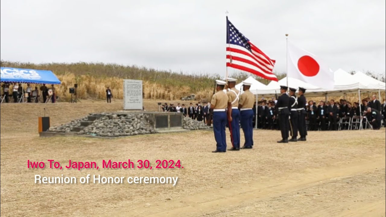 Reunion of Honor ceremony in Iwo To, Japan - YouTube