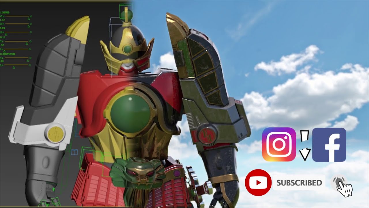 Megazord CGI behind the scenes / 3D model 3ds Max tutorial - YouTube