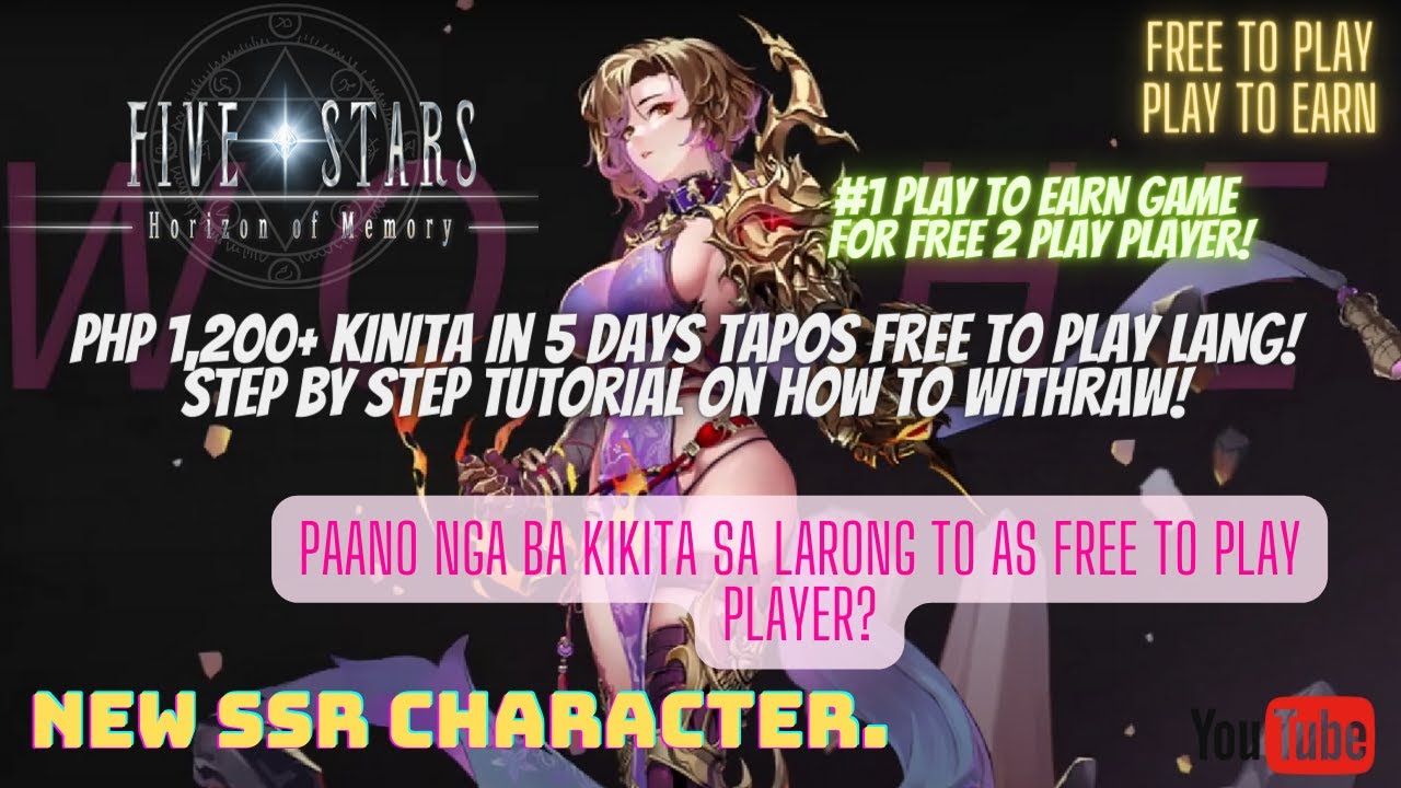 FIVE STARS PHP 1 200 KINITA IN 5 DAYS TAPOS FREE TO PLAY PLAYER LANG
