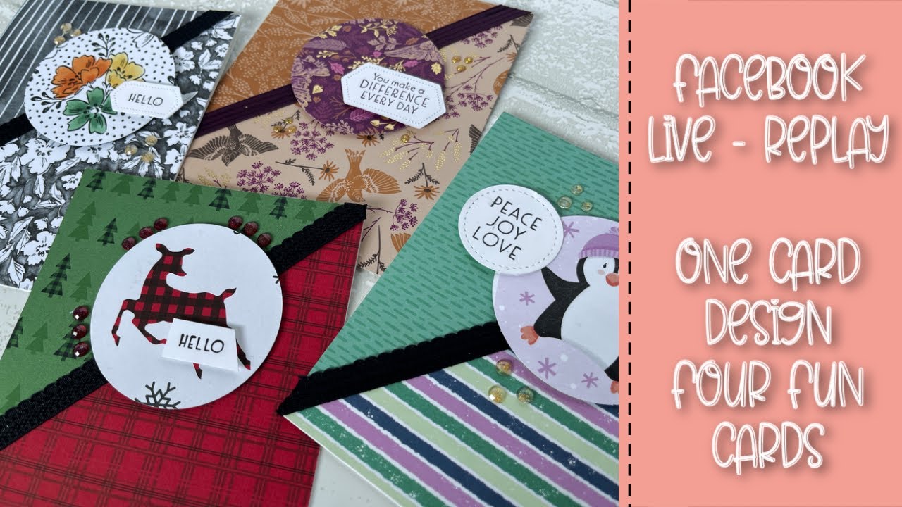 4 Simple Cards Using Pattern Paper - YouTube