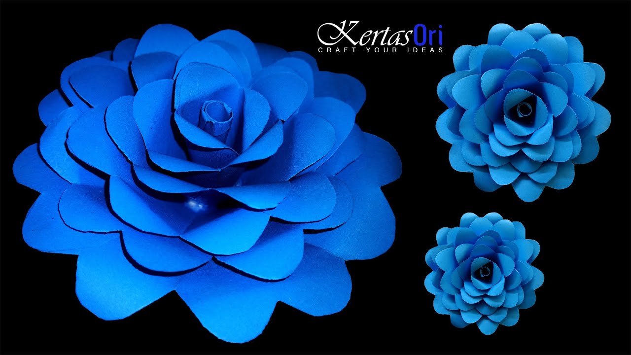 DIY - Easy Paper Flower For Decoration | Blue Flower | Decoration Ideas ...