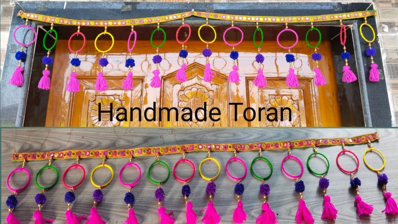 Handmade Toran For Diwali | Old Bangles Door Hanging | Woolen Toran ...